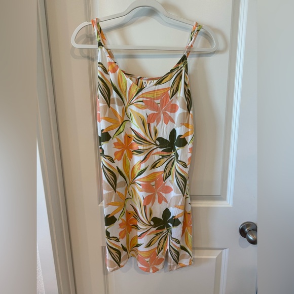 Roxy | Dresses | Nwt Roxy Tropical Floral Mini Dress Orange Green White ...